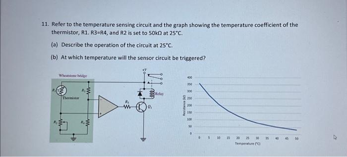 1. Refer to the temperature sensing circuit and the | Chegg.com