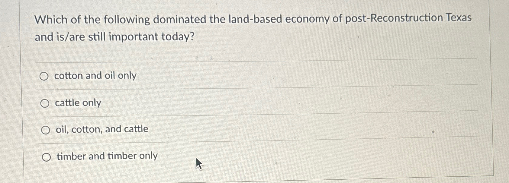 Solved Which of the following dominated the land-based | Chegg.com