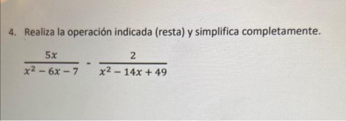 Solved 1. Realiza la operación indicada (suma) y simplifica | Chegg.com