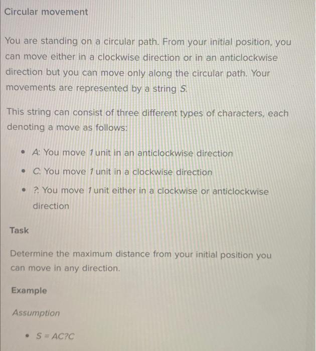 Solved Circular movement You are standing on a circular | Chegg.com