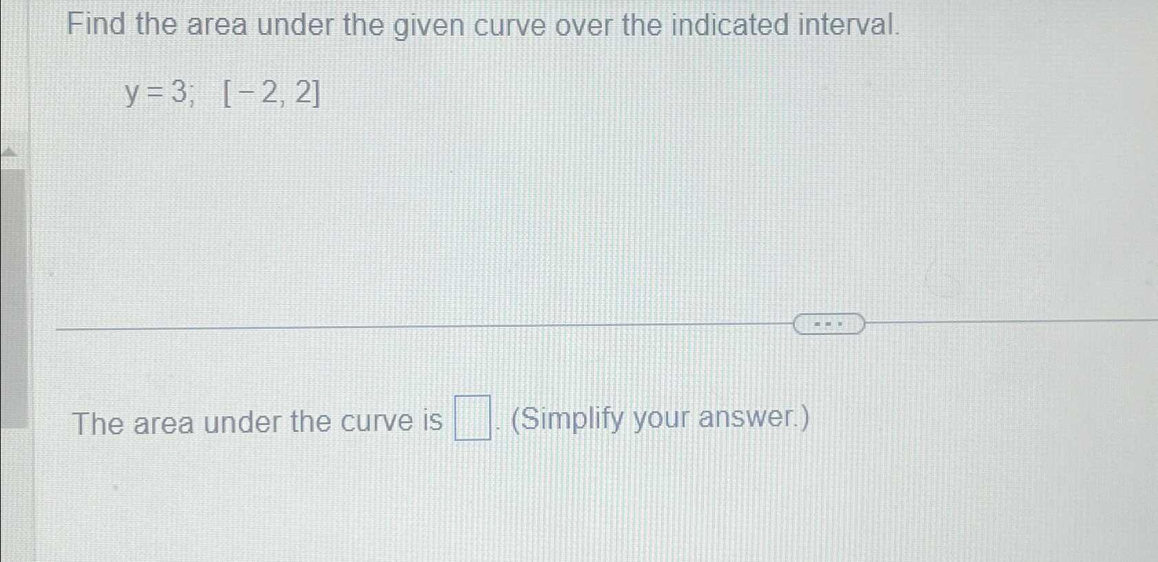 Solved Find the area under the given curve over the | Chegg.com