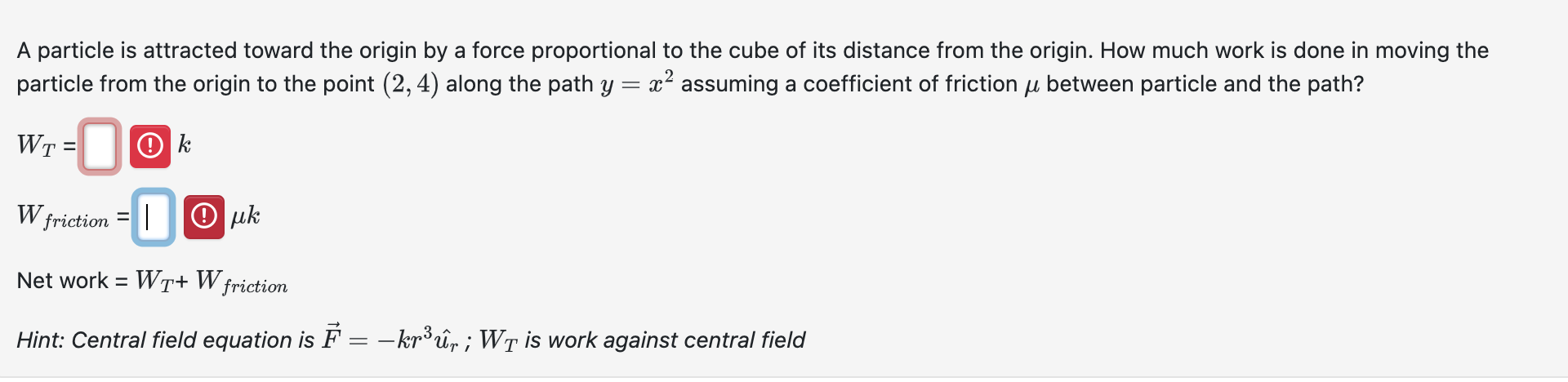 Solved A particle is ﻿attracted toward the origin by ﻿a | Chegg.com