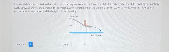 Solved A water slide is constructed so that swimmers, | Chegg.com