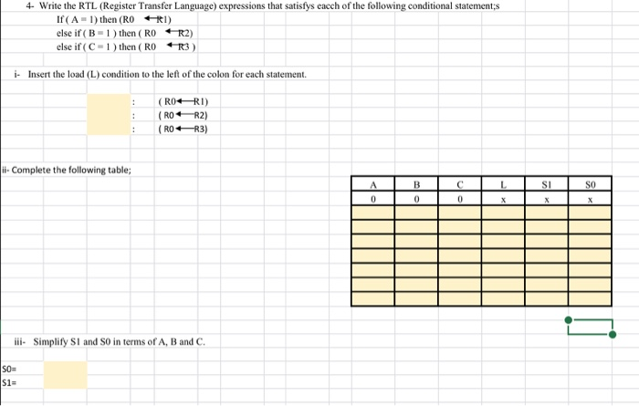 Solved 4. Write the RTL (Register Transfer Language) | Chegg.com