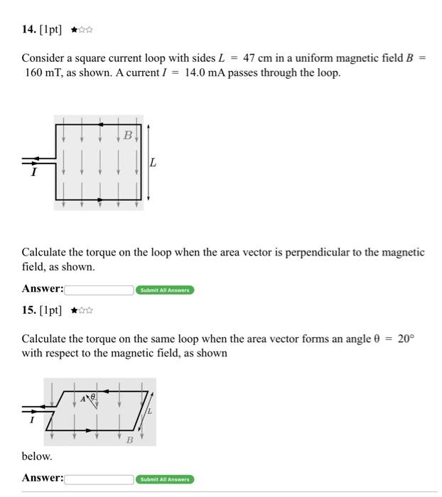 Solved Consider a square current loop with sides L=47 cm in | Chegg.com