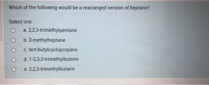 Solved Which of the following would be a rearranged version | Chegg.com