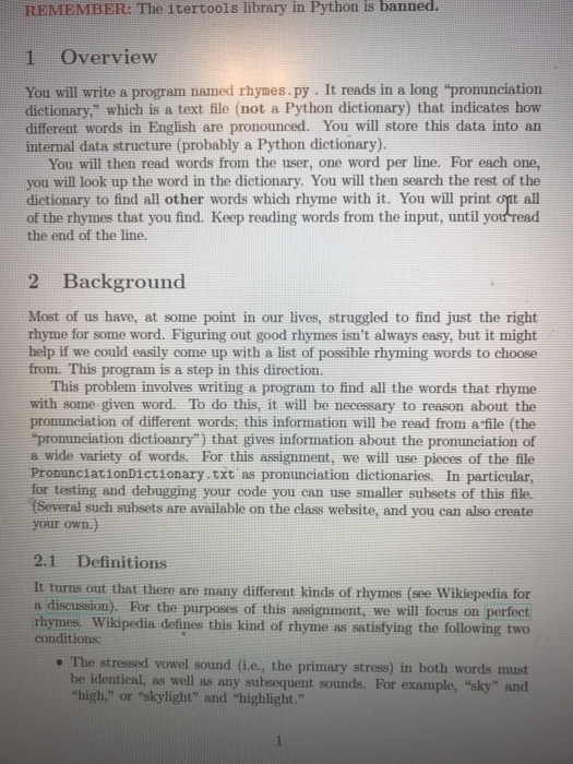 REMEMBER: The itertools library in Python is banned. | Chegg.com