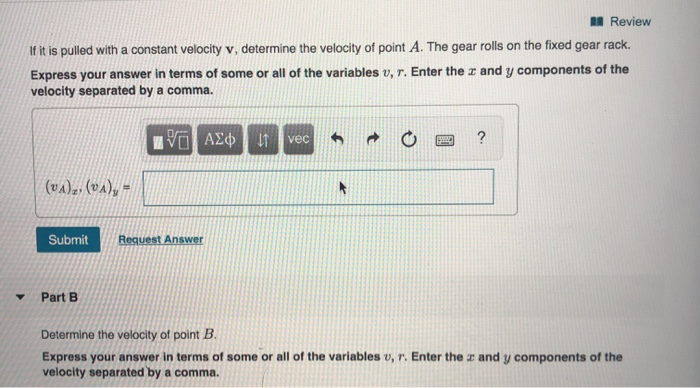 Solved A Review If it is pulled with a constant velocity v, | Chegg.com