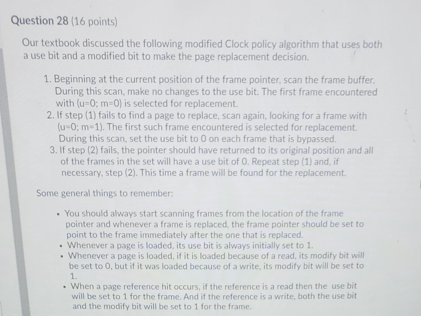 Solved Question 28 (16 points) Our textbook discussed the | Chegg.com