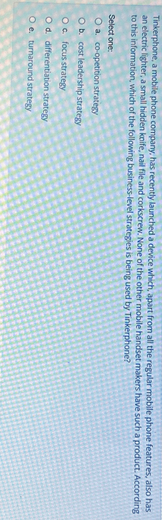 Solved Tinkerphone, a mobile phone company, has recently | Chegg.com