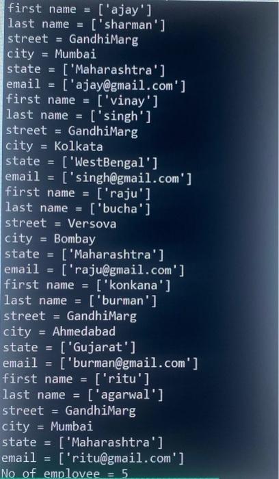 Solved the txt file is 10 lines of names address and | Chegg.com