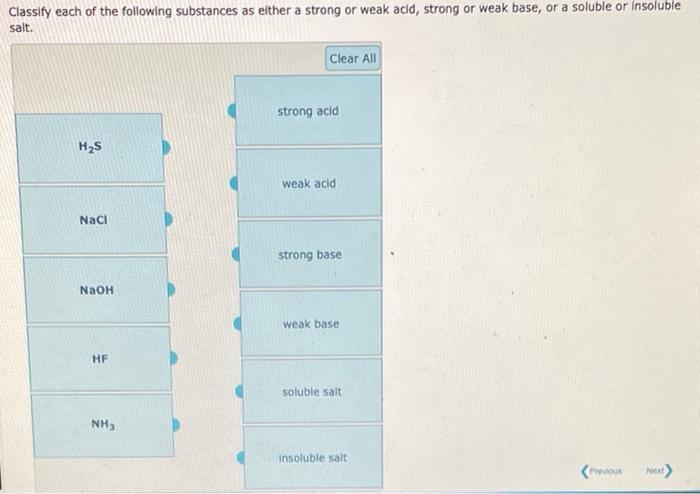 Solved Classify each of the following substances as elther a | Chegg.com