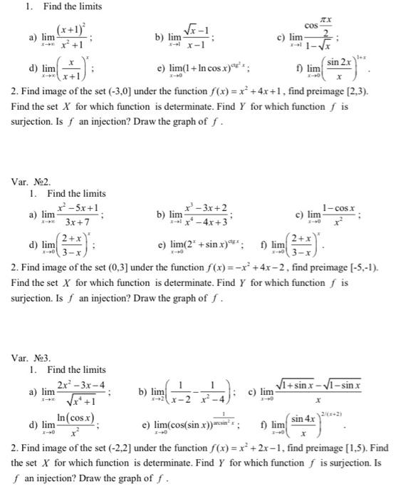 Solved 1. Find the limits a) limx→∞x2+1(x+1)2 b) | Chegg.com