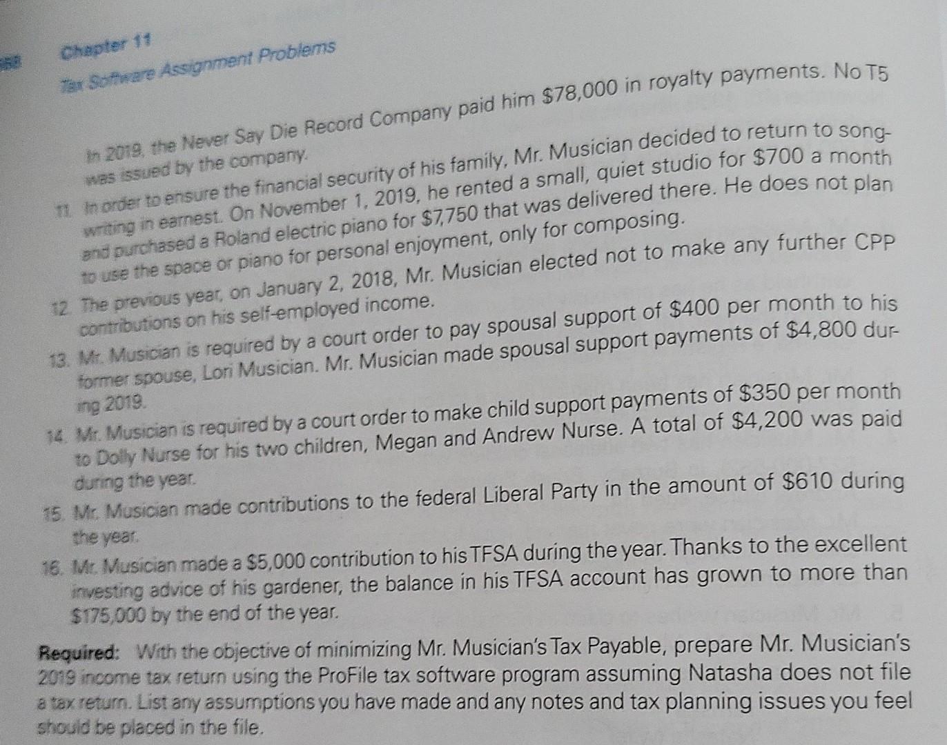 Solved Tax Software Assignment Problems Tax Software | Chegg.com