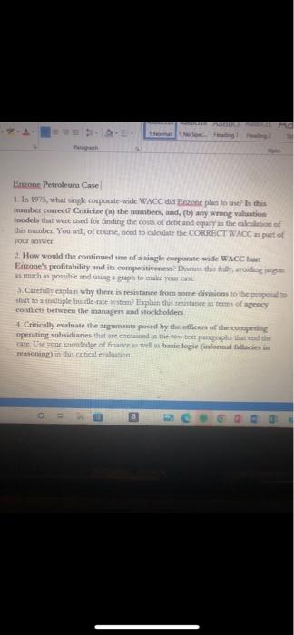 AGBERS P.A.E. Temal Enzone Petroleum Case 1. In 1975, | Chegg.com