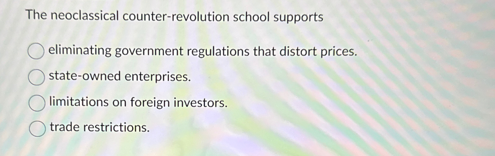 Solved The neoclassical counter-revolution school | Chegg.com