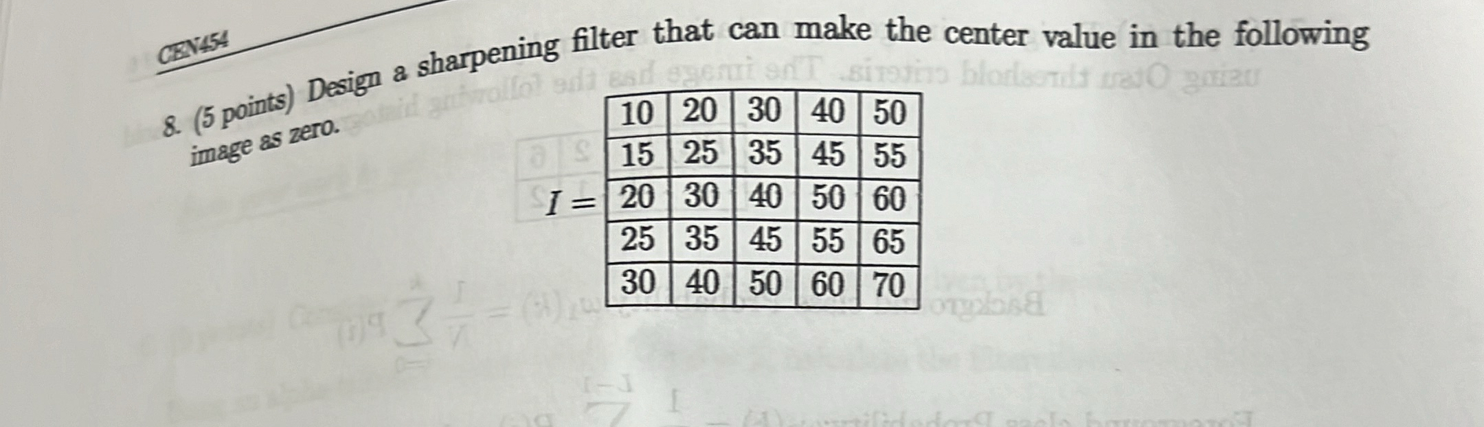 Solved ( 5 ﻿points) ﻿Design a sharpening filter that can | Chegg.com