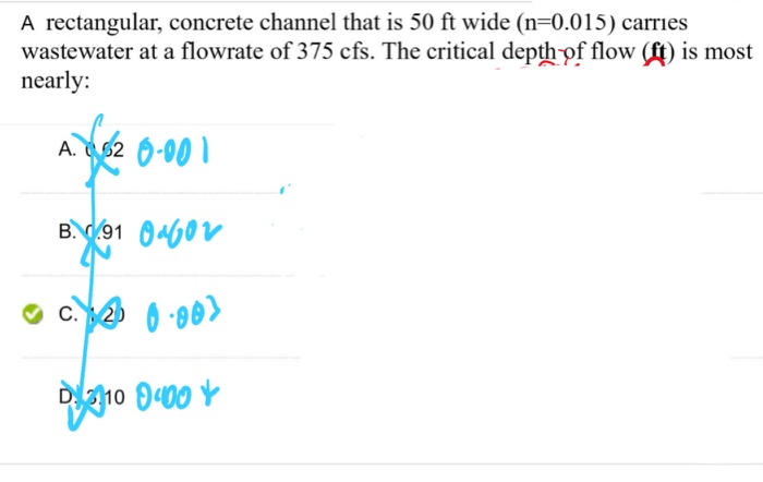 Solved A rectangular, concrete channel that is 50 ft wide | Chegg.com