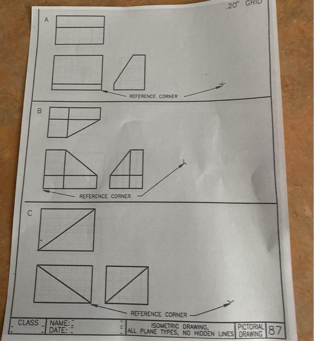 Solved .20" A FO a REFERENCE CORNER B REFERENCE CORNER CLASS | Chegg.com