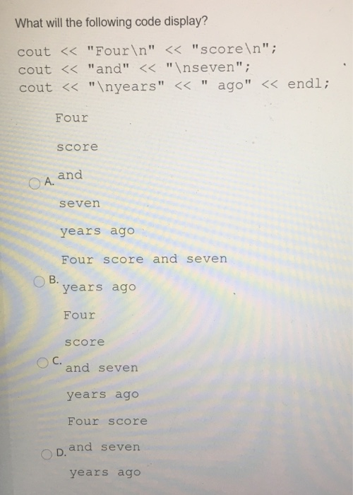 Solved What Will Be The Output Of The Following Code Bool