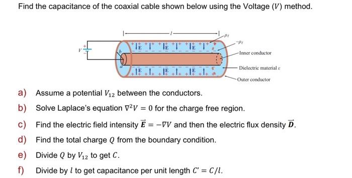 Solved Find the capacitance of the coaxial cable shown below | Chegg.com