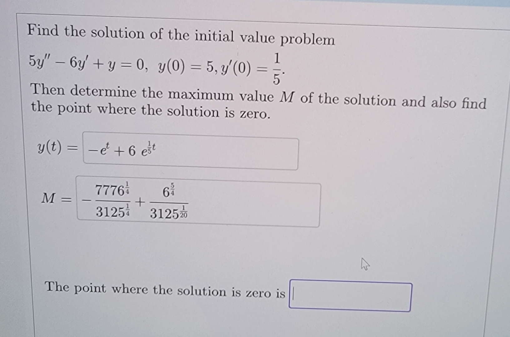 Solved Find the solution of the initial value | Chegg.com