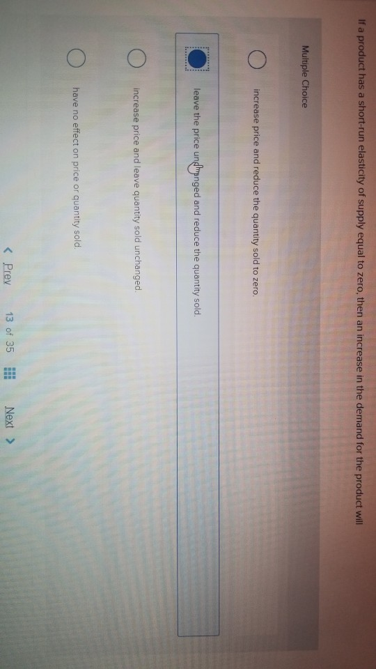 Solved If a product has a short-run elasticity of supply | Chegg.com