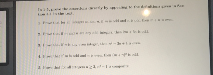 Solved In 1-5, prove the assertions directly by appealing to | Chegg.com