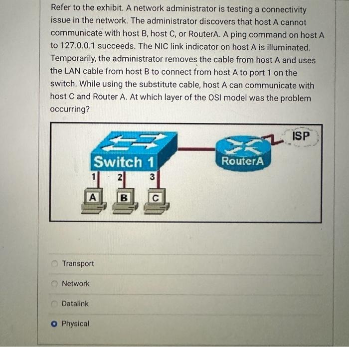 Refer To The Exhibit A Network Administrator Is