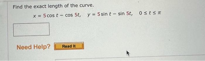 Solved Find the exact length of the curve. | Chegg.com