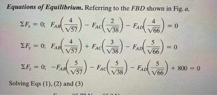 Solved Equations of Equilibrium. Referring to the FBD shown | Chegg.com