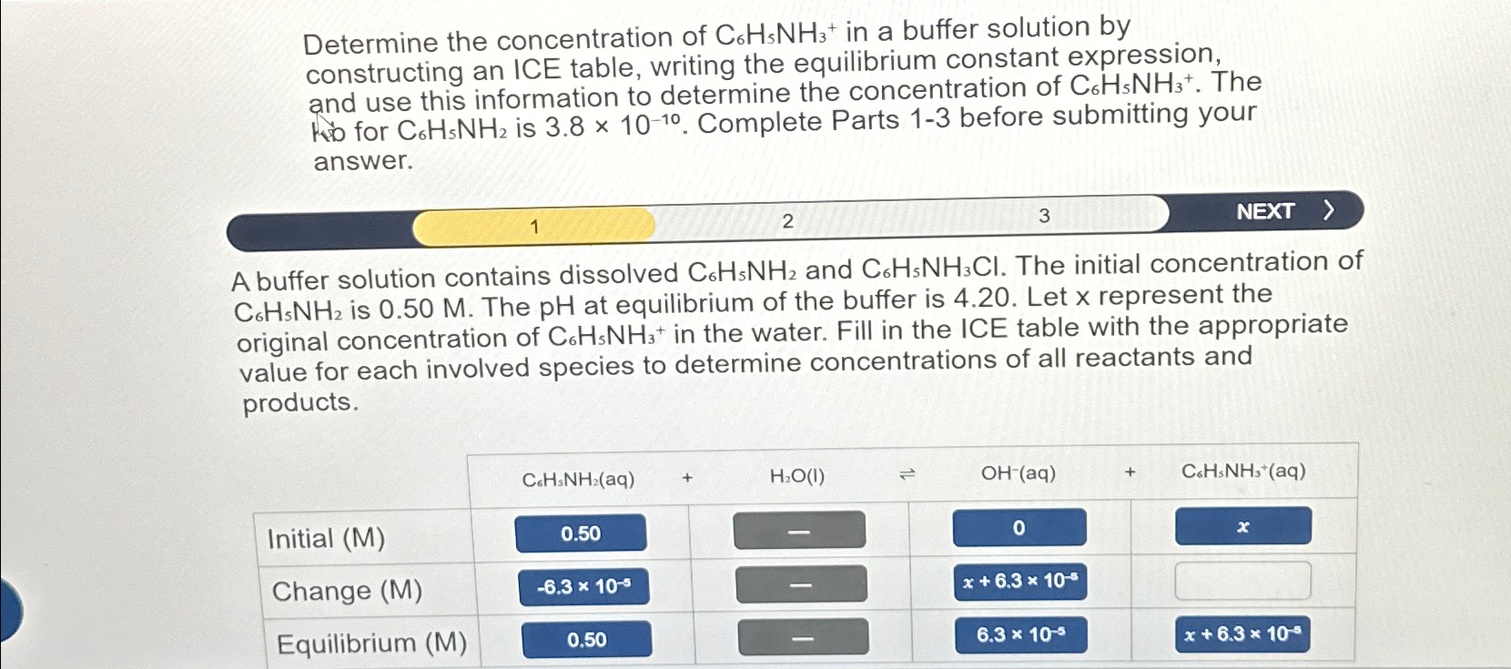 Solved Determine the concentration of C6H5NH3+in a buffer | Chegg.com