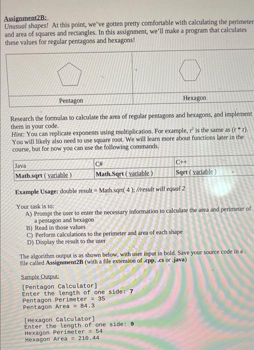 Solved Assignment2B: Unusual shapes! At this point, we've | Chegg.com