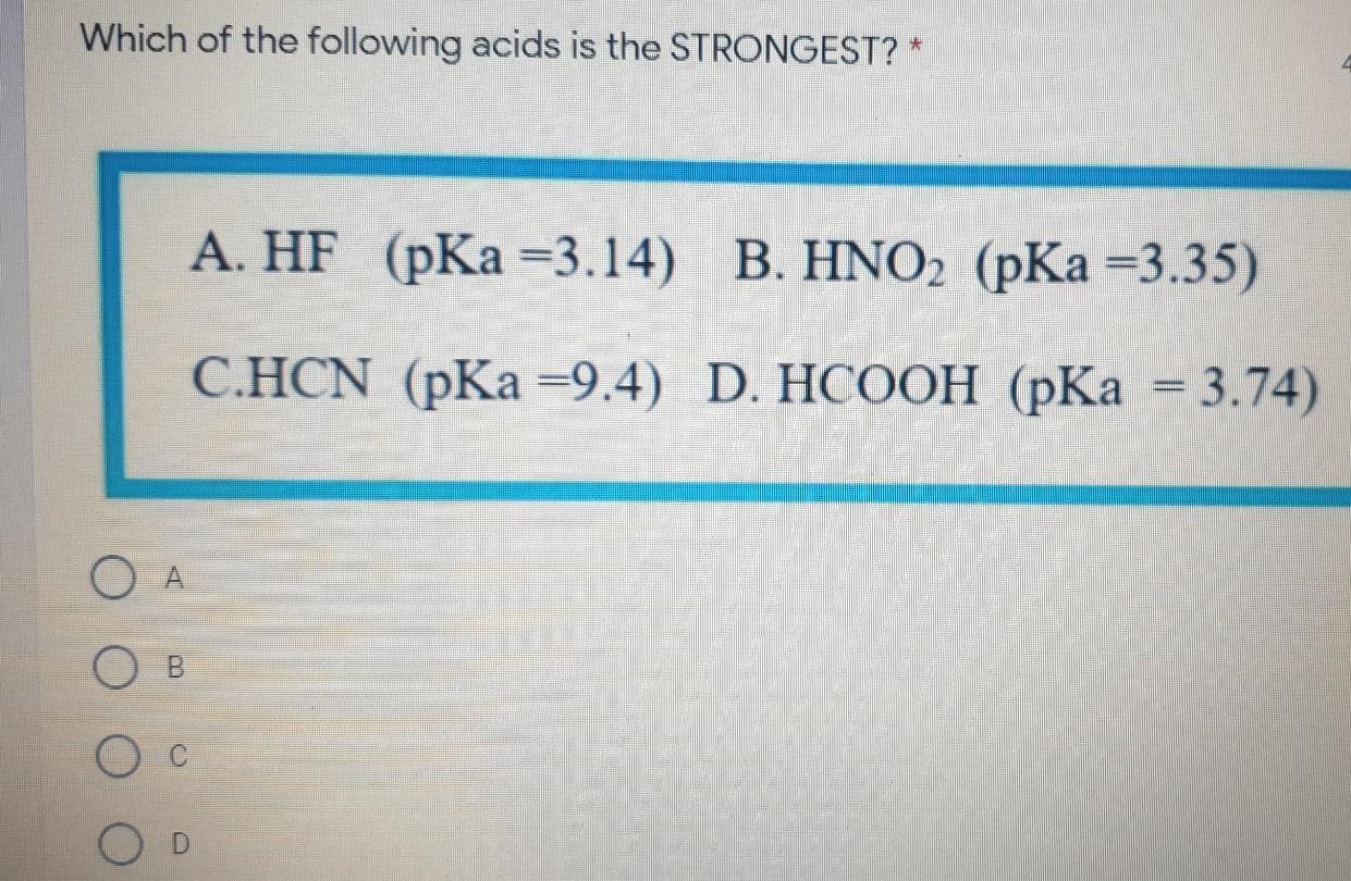 Solved Which combination would produce a buffer solution? * | Chegg.com