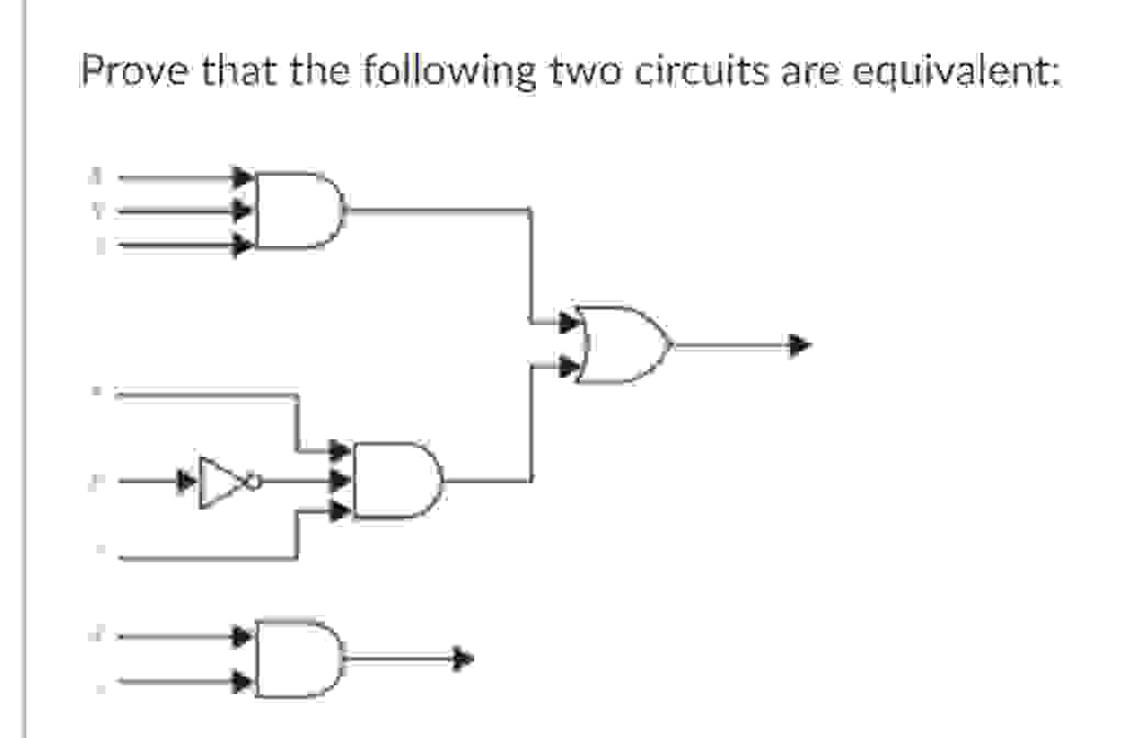 Solved Prove that the following two circuits are equivalent: | Chegg.com