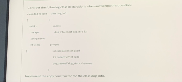 Solved Consider the following class declarations when | Chegg.com