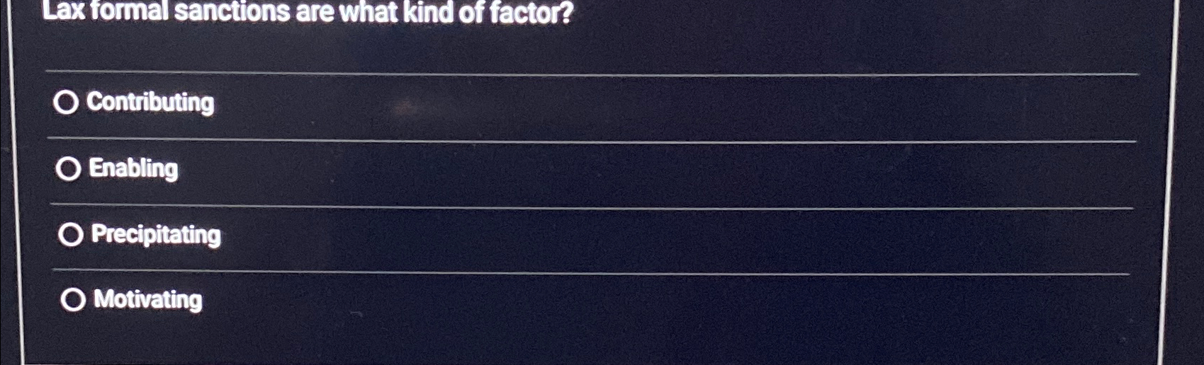 Solved Lax formal sanctions are what kind of | Chegg.com