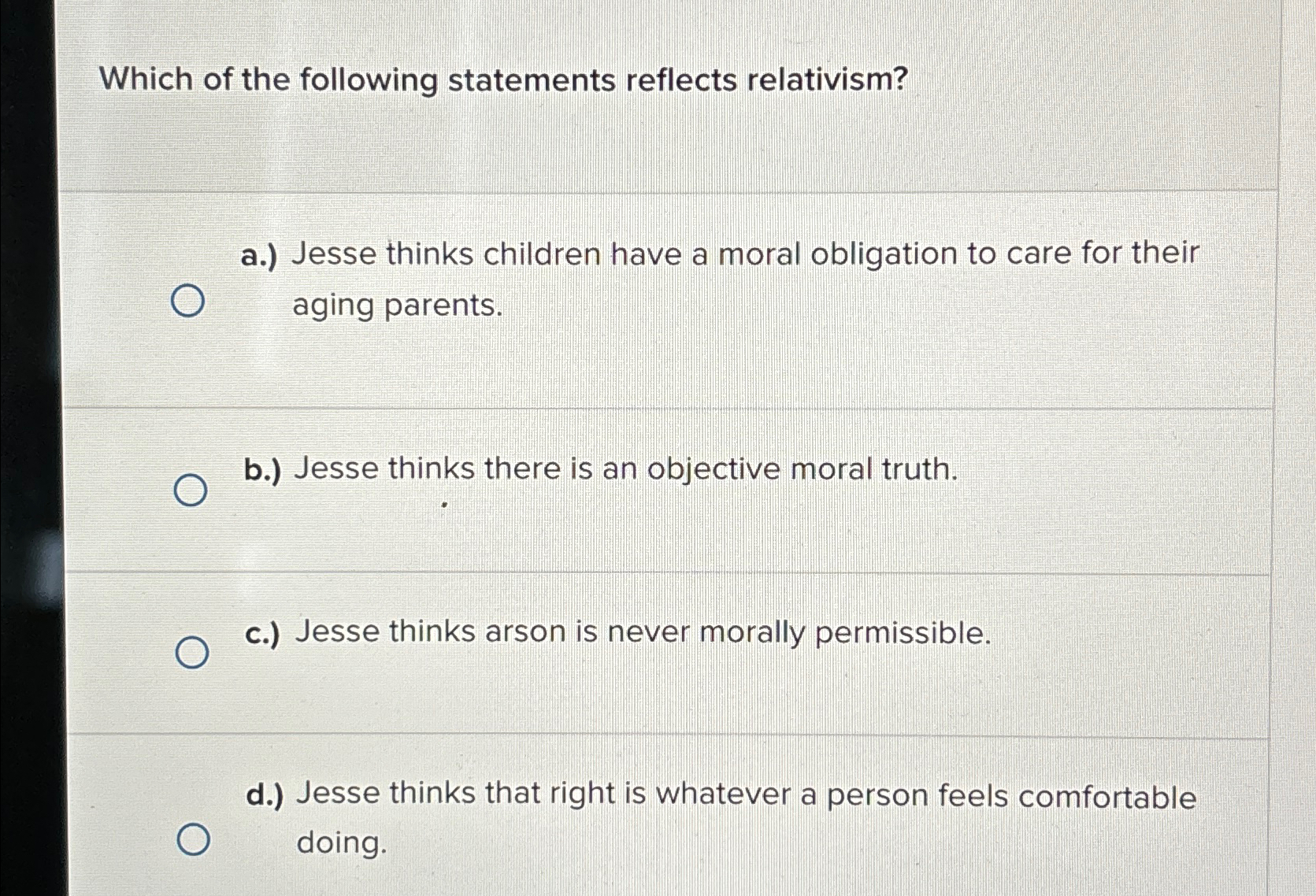 Solved Which of the following statements reflects | Chegg.com