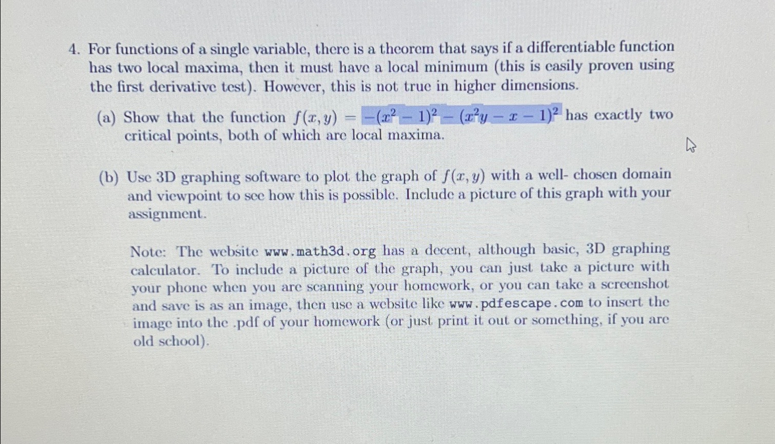 Solved For functions of a single variable, there is a | Chegg.com