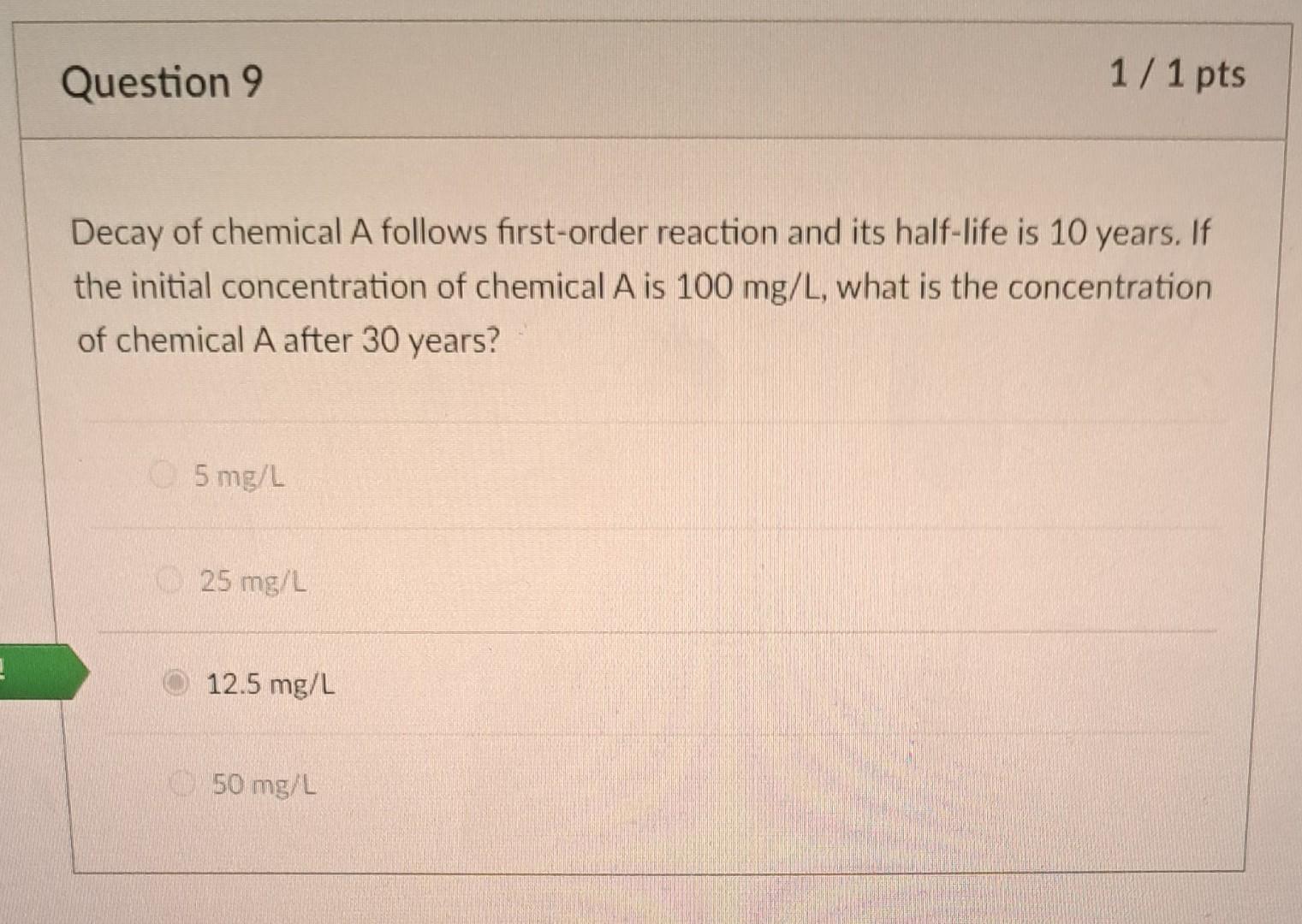 Solved Decay of chemical A follows first-order reaction and | Chegg.com