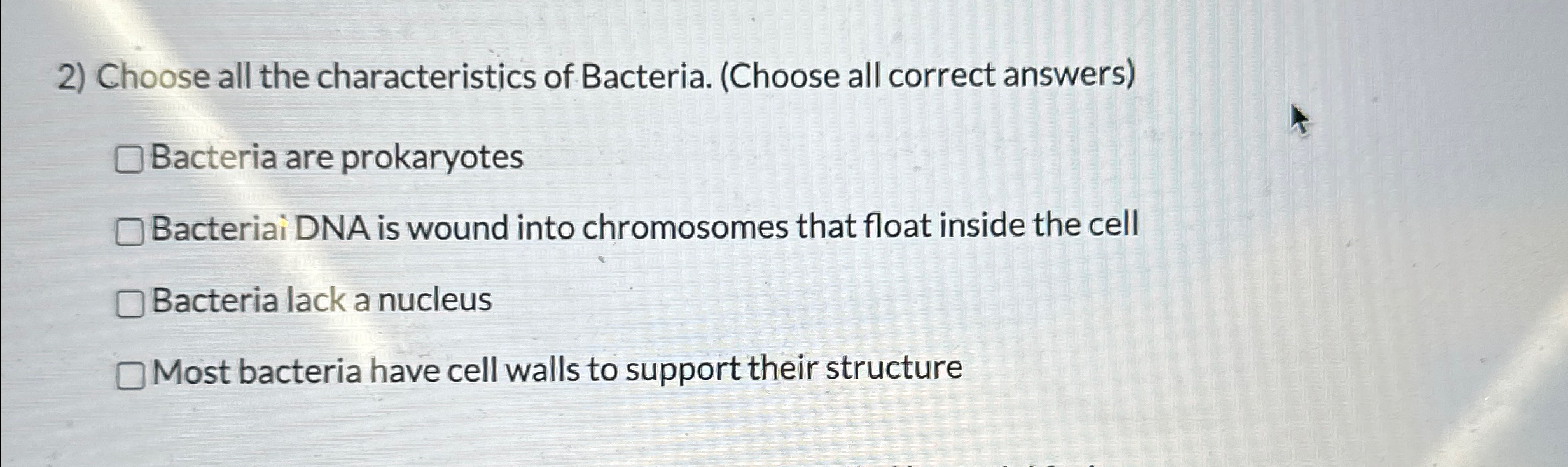 Solved Choose all the characteristics of Bacteria. (Choose | Chegg.com