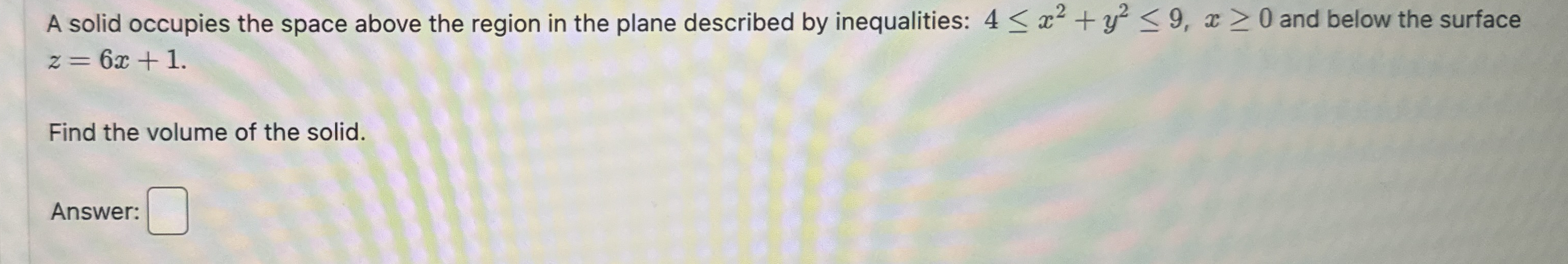 Solved A solid occupies the space above the region in the | Chegg.com
