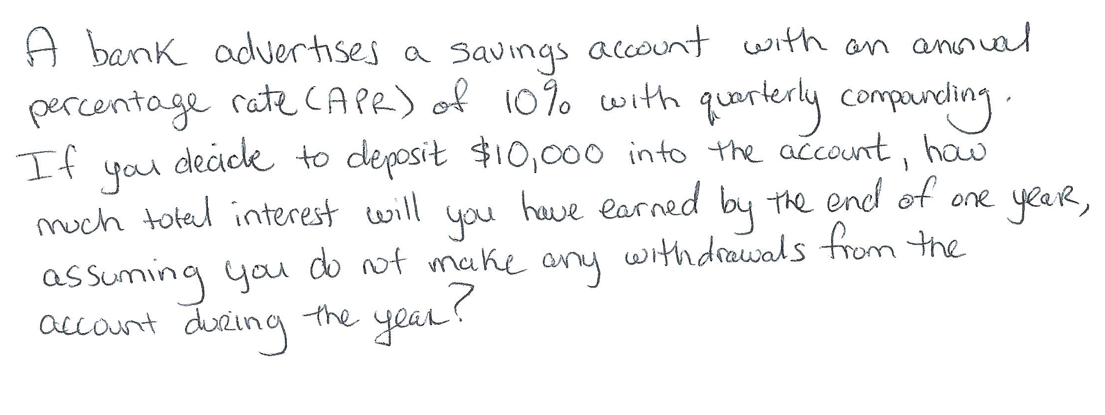 Solved A bank advertises a savings account with an | Chegg.com