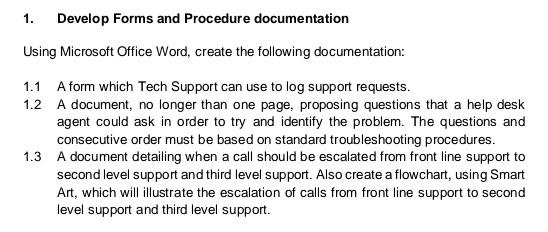 Solved 1. Develop Forms and Procedure documentation Using | Chegg.com