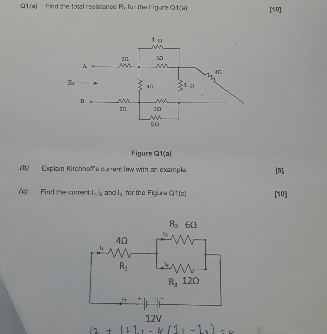 Solved Q1(a) Find the total resistance RT for the Figure | Chegg.com
