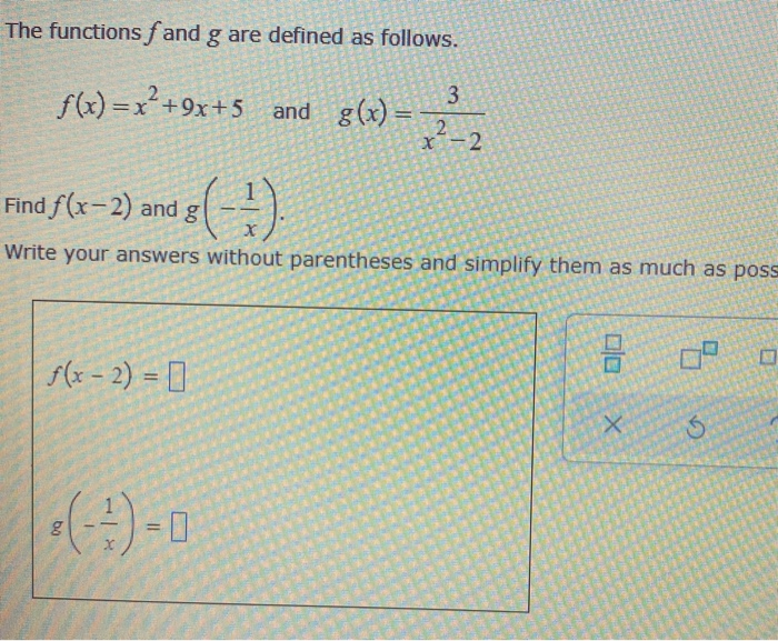 Solved The functions f and g are defined as follows. f(x)=x? | Chegg.com