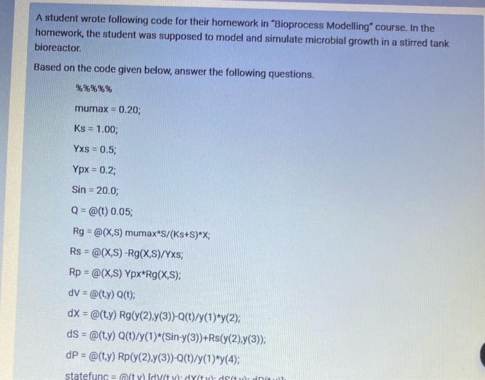 Solved A student wrote following code for their homework in | Chegg.com