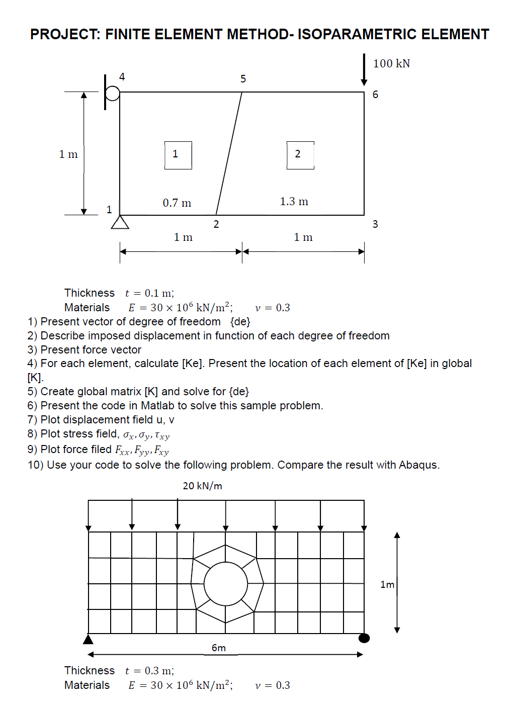 Solved PROJECT: FINITE ELEMENT METHOD- ﻿ISOPARAMETRIC | Chegg.com