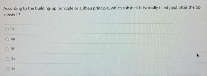 Solved According to the building-up principle or aufbau | Chegg.com