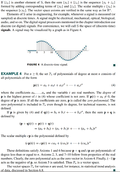 Solved Read the examples of vector spaces in Section 4.1 ﻿in | Chegg.com